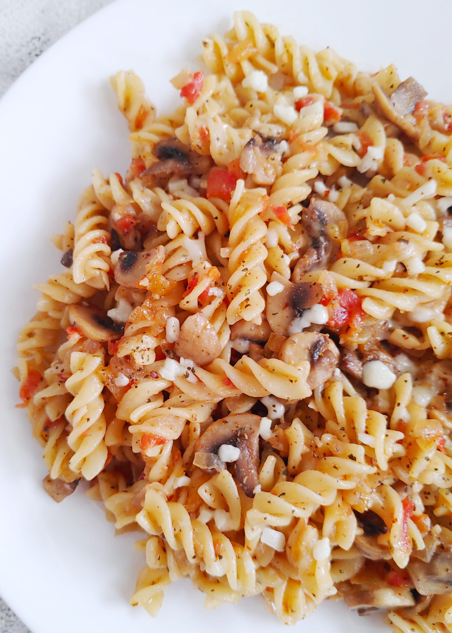 Mushroom Arrabbiata Pasta - Relish The Greens
