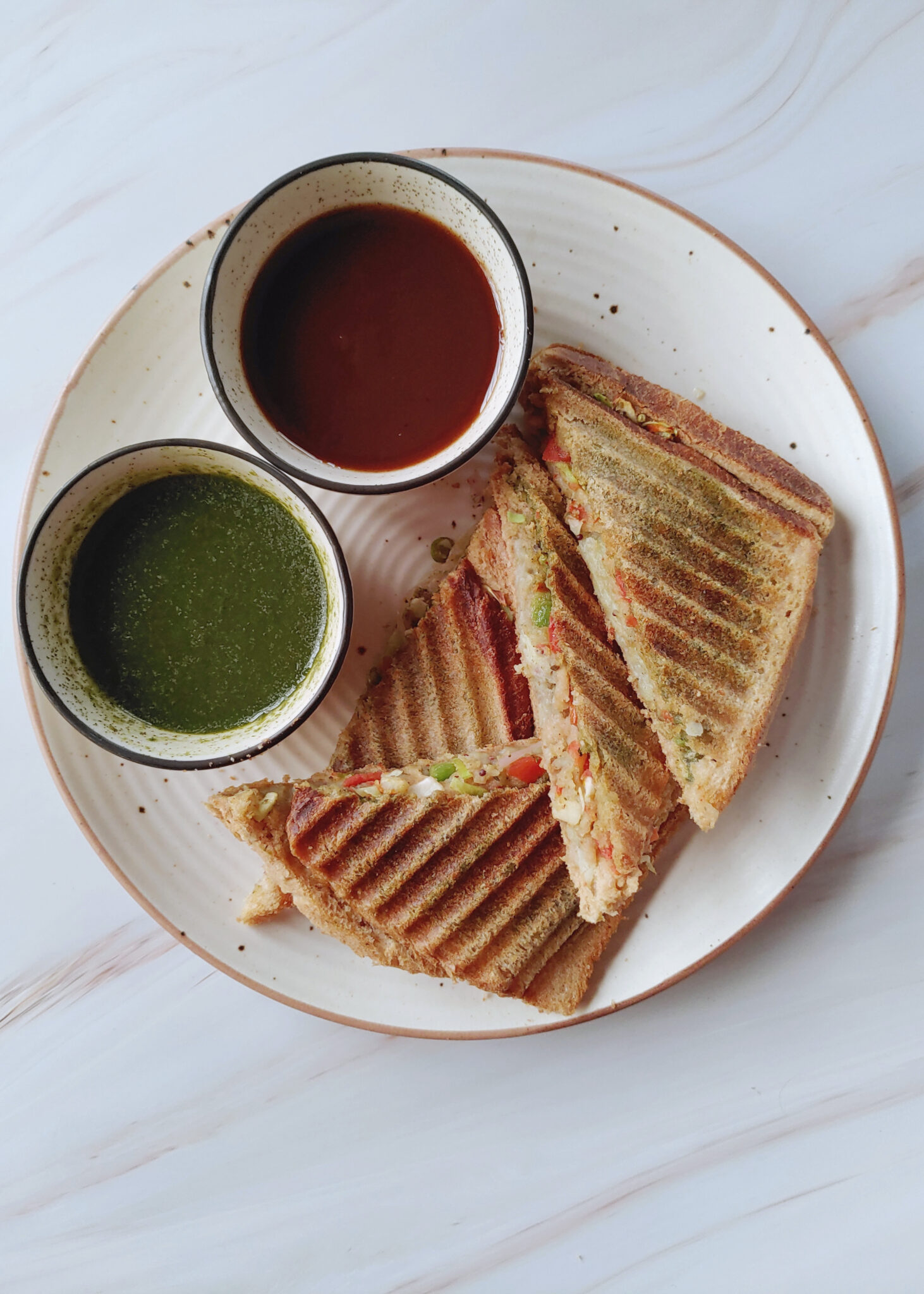 Potato Masala Veg Grilled Sandwich - Relish The Greens